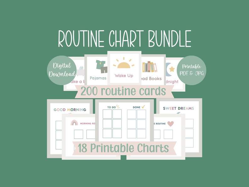 Kids Routine Charts and Visual Schedule Cards | Printable Checklist ...