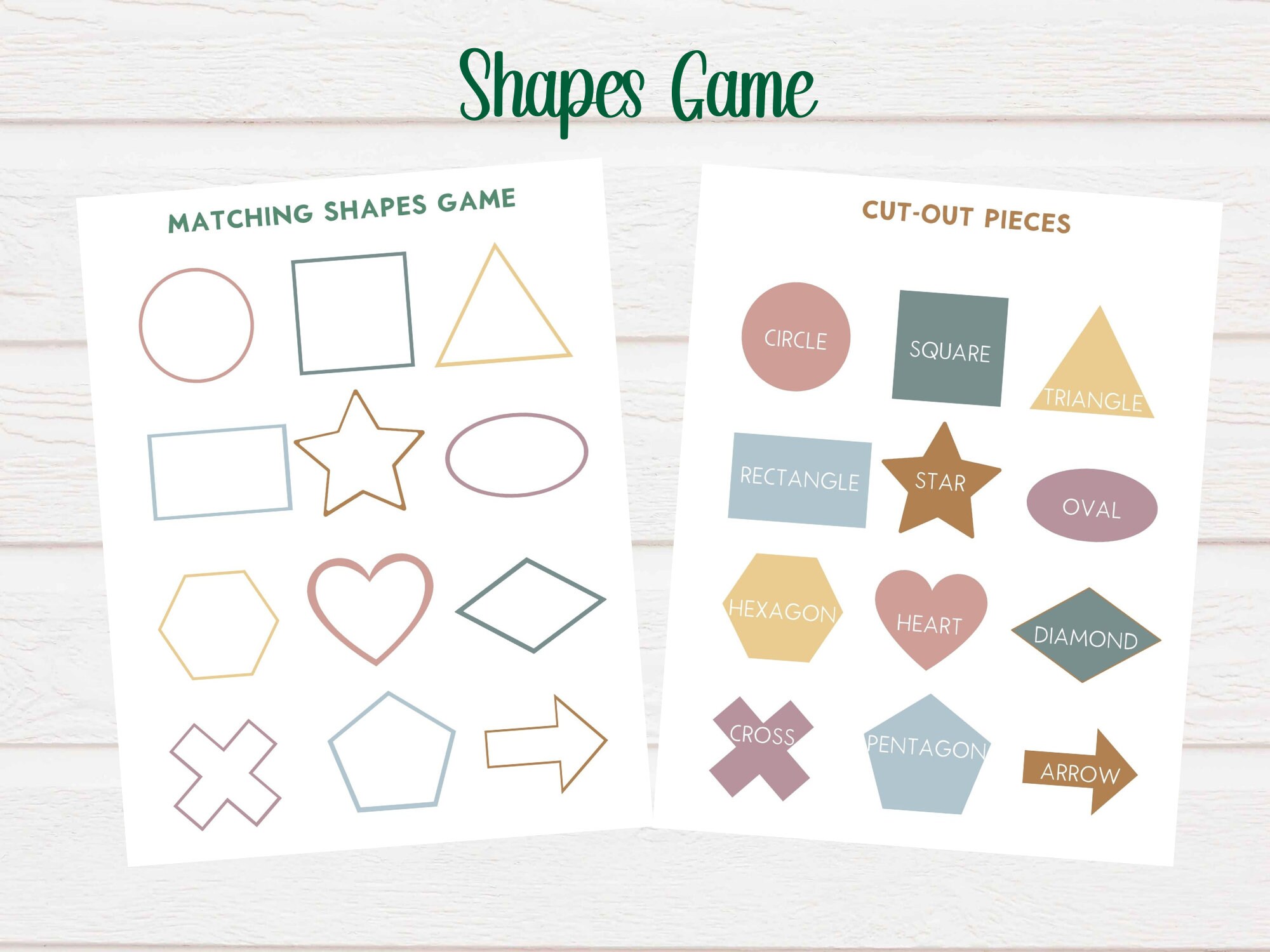 Printable Shapes Game | Pre-k Curriculum Shape Matching | Busy Binder ...