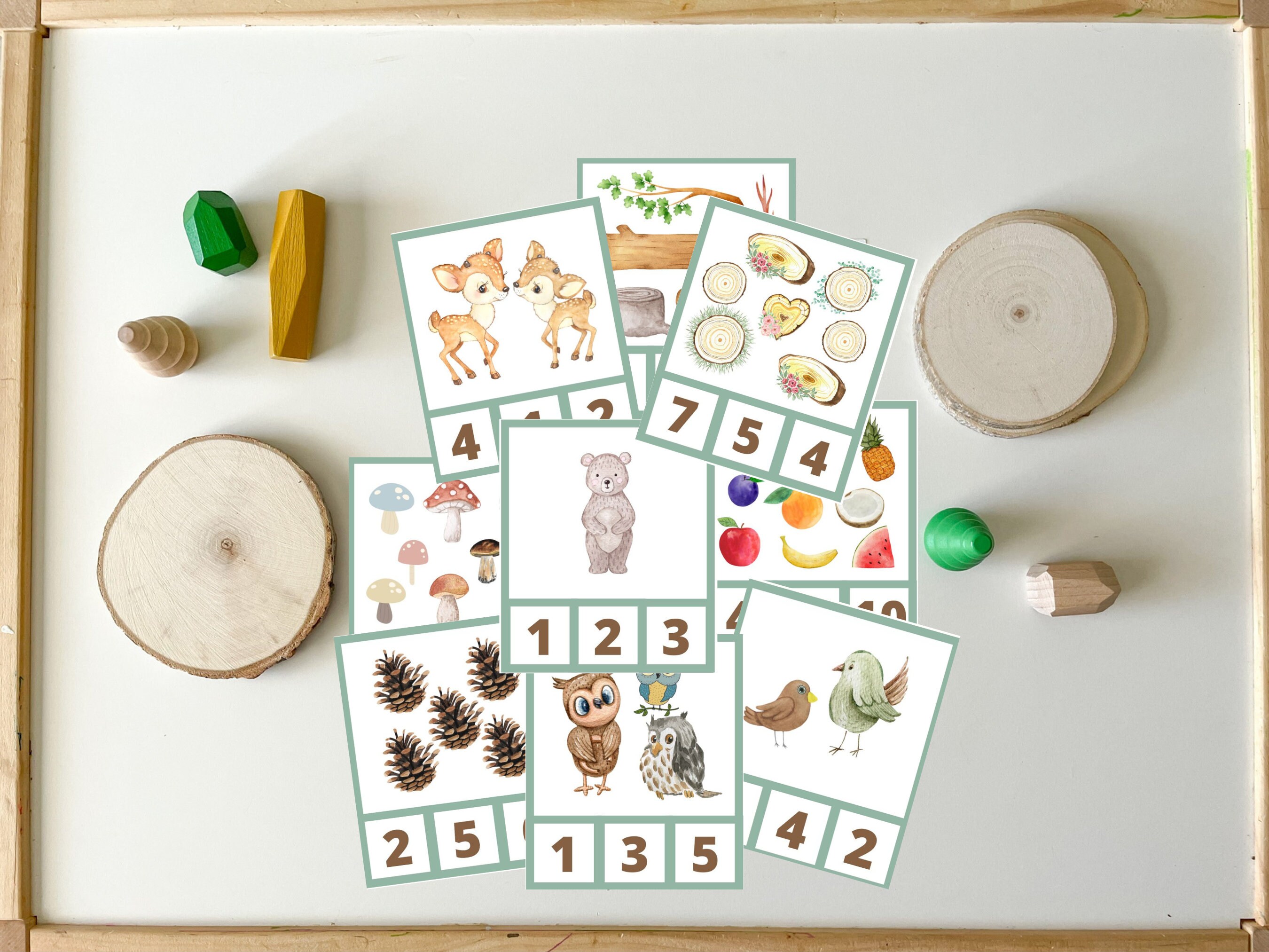 Montessori Clip & Count Cards Printable Flash Cards - Etsy