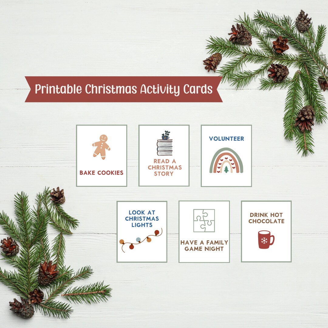 Christmas Activities Cards | Printable Christmas Activities for Kids - Etsy