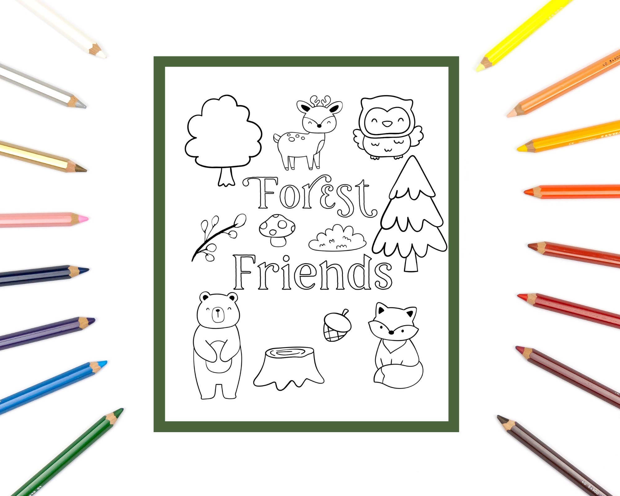 Printable Coloring Pages | Woodland Animals | Forest Friends ...