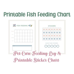 Printable Fish Chart | Fish Feeding Log for Kids | Sticker Chart | Pet ...