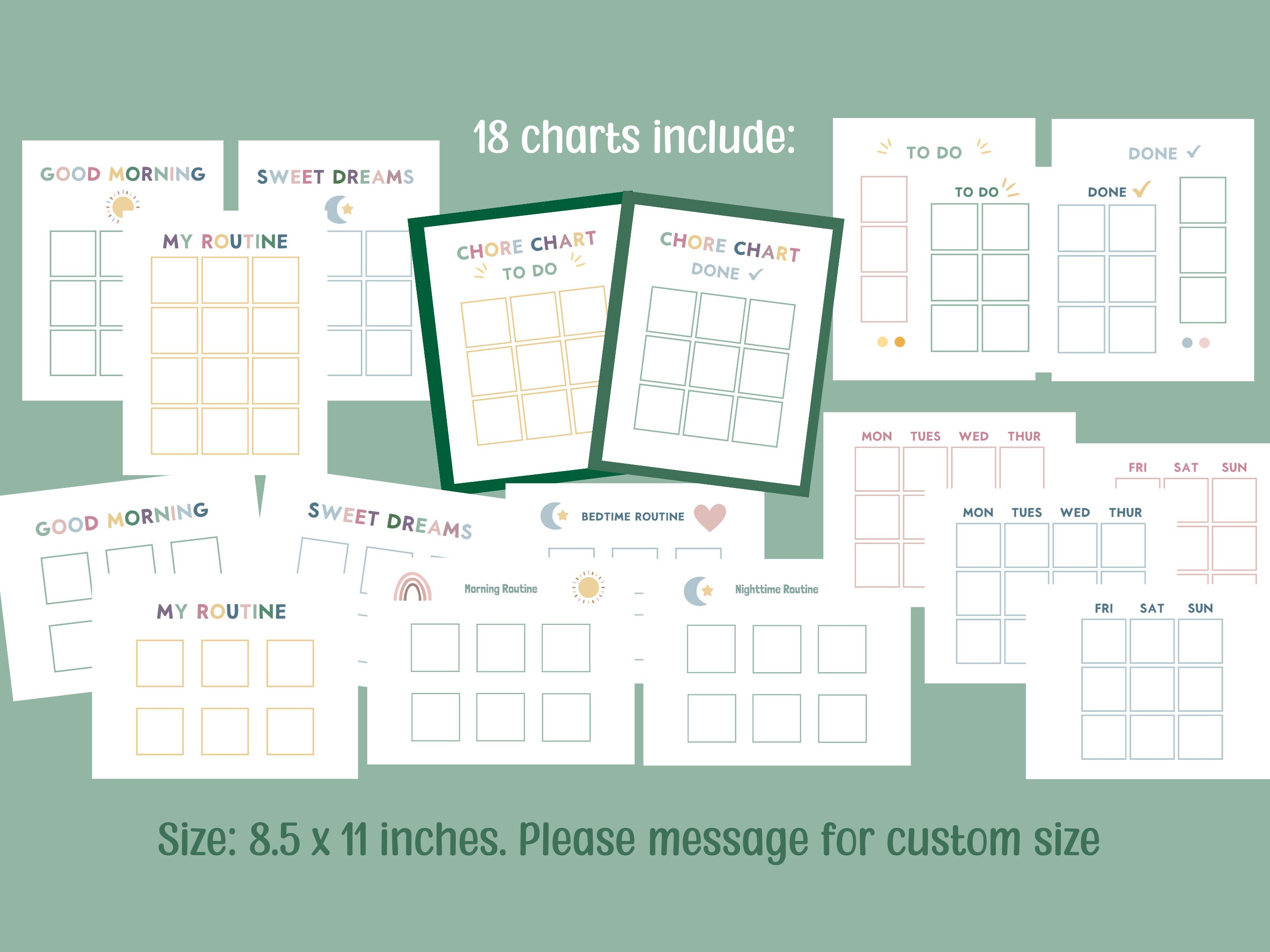 Kids Routine Charts and Visual Schedule Cards Printable - Etsy
