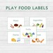 Play Food Labels | Printable Toy Organization Labels - Etsy