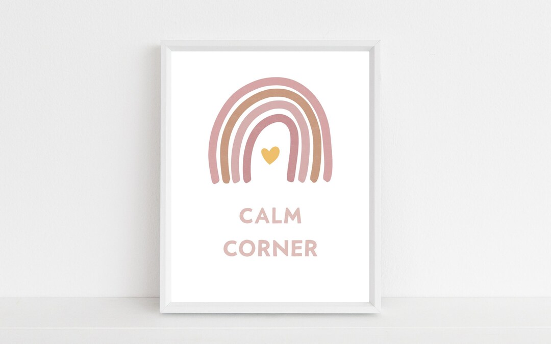 Calm Corner Rainbow Print | Playroom Wall Art (digital Download) - Etsy