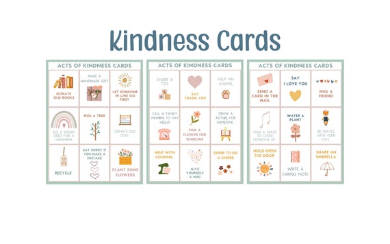 Acts of Kindness Cards Printable Toddler Cards Preschool - Etsy