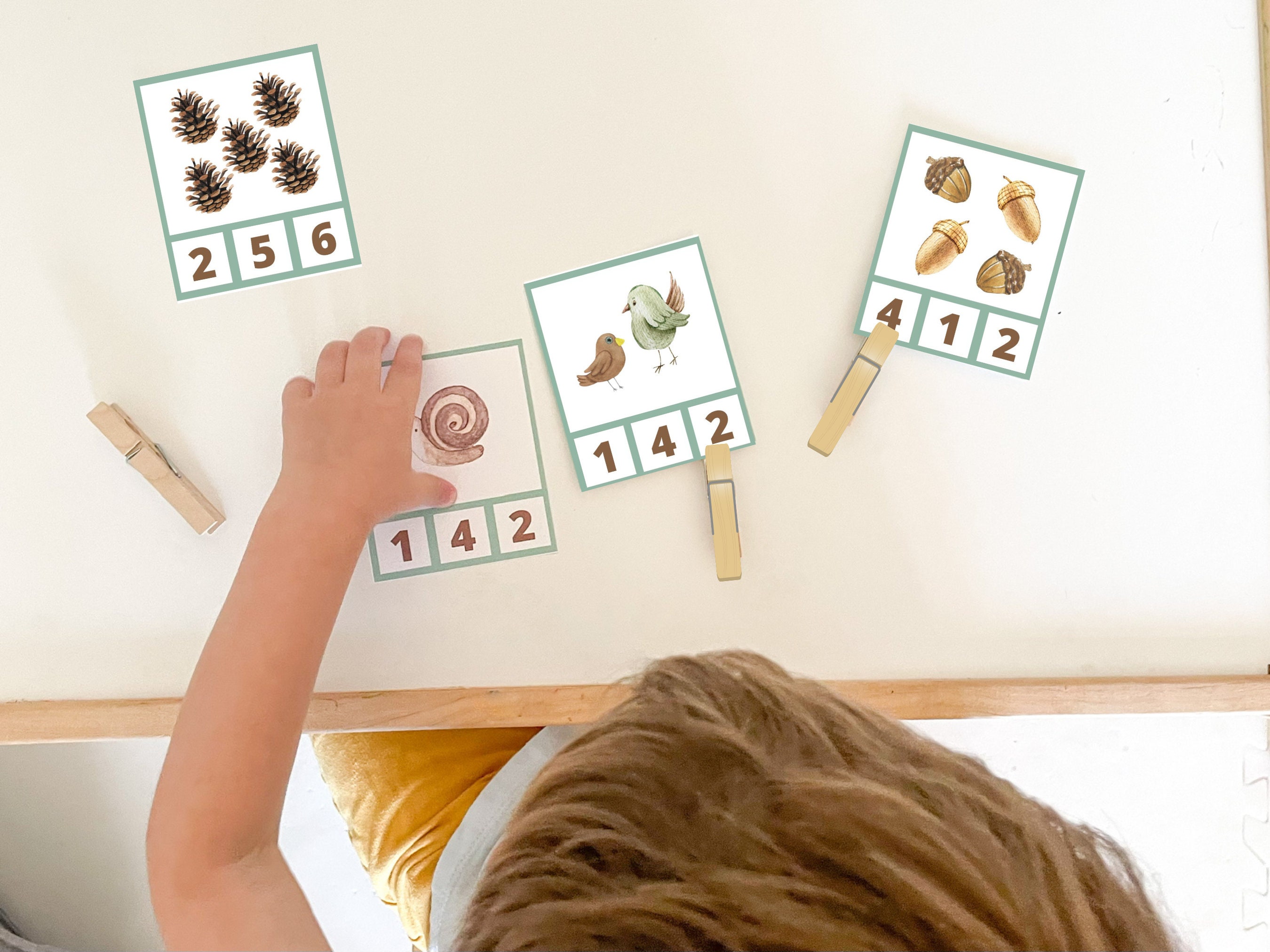 Montessori Clip & Count Cards Printable Flash Cards - Etsy