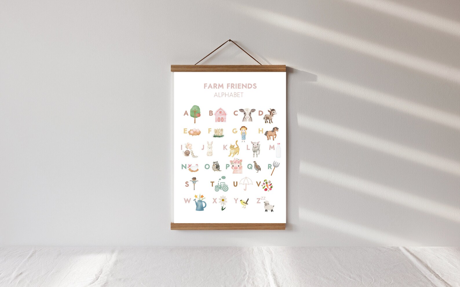 Farm Friends Alphabet Poster | Printable Farm Animals Abcs - Etsy