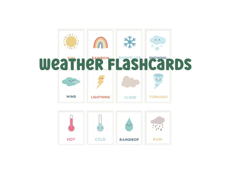 Weather Flashcards | Printable Flash Cards | Educational Prints for ...