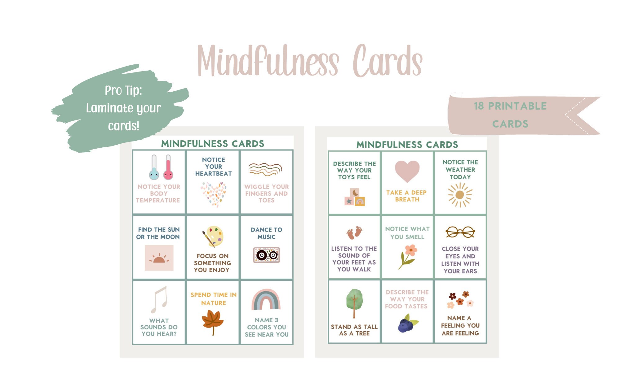 Mindfulness Cards for Children | Printable Toddler Cards | Preschooler ...