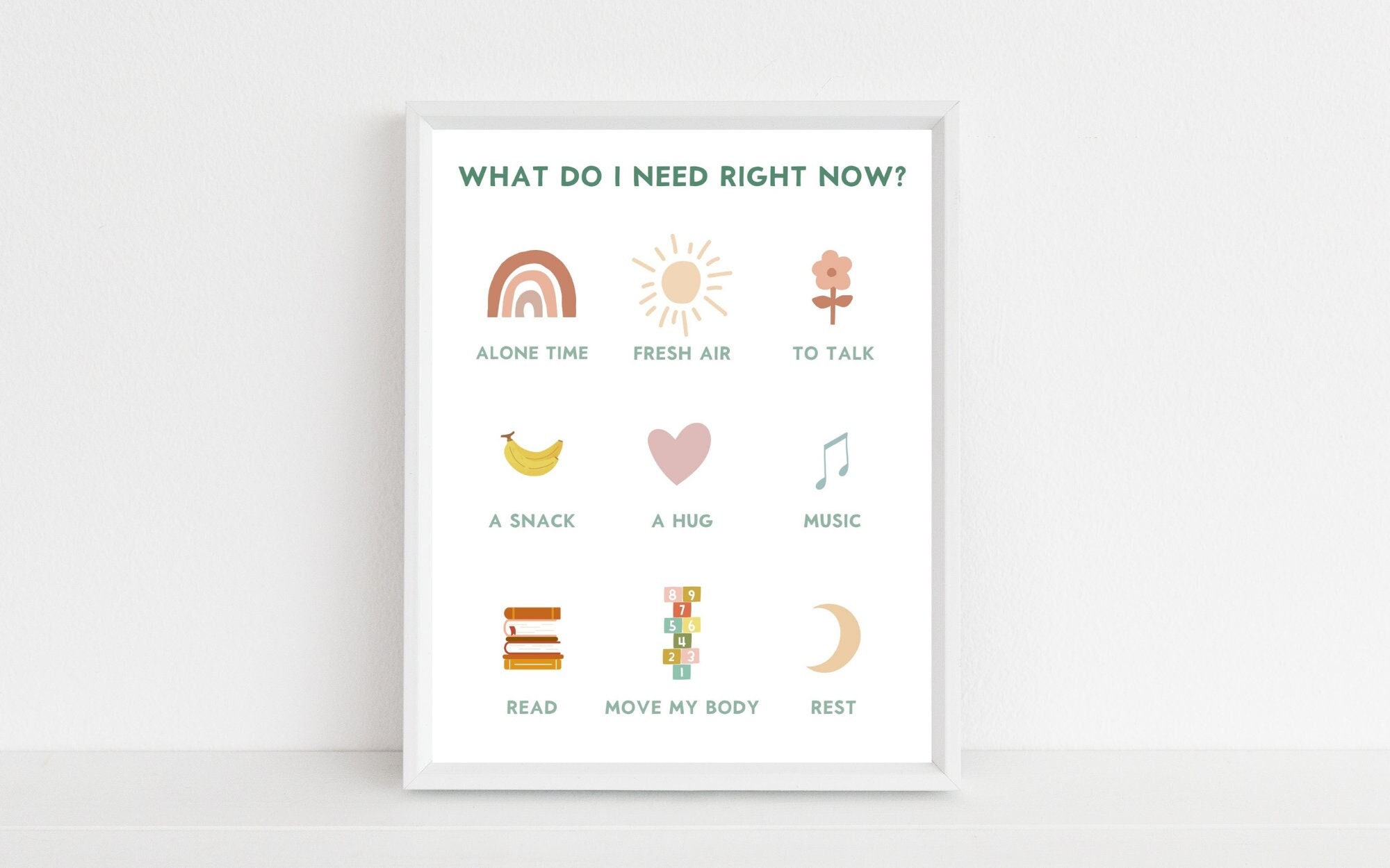 Emotional Needs Poster | Calming Activities Chart (digital Download) - Etsy