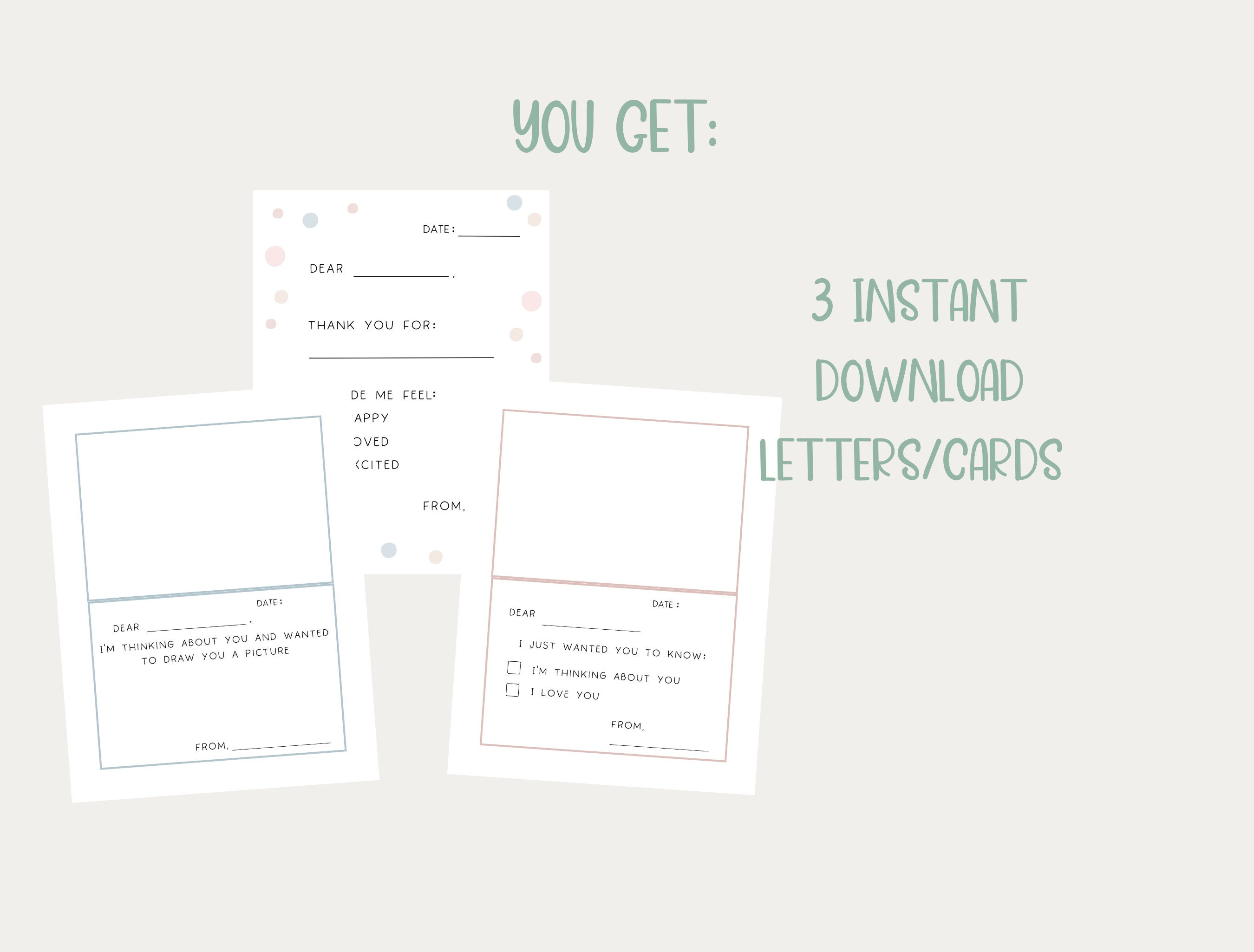 Printable Cards | Fill in the Blank Kids Thank You Card | Thinking of ...