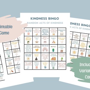 Printable Kindness Bingo With Variations for Kids to Encourage Random ...