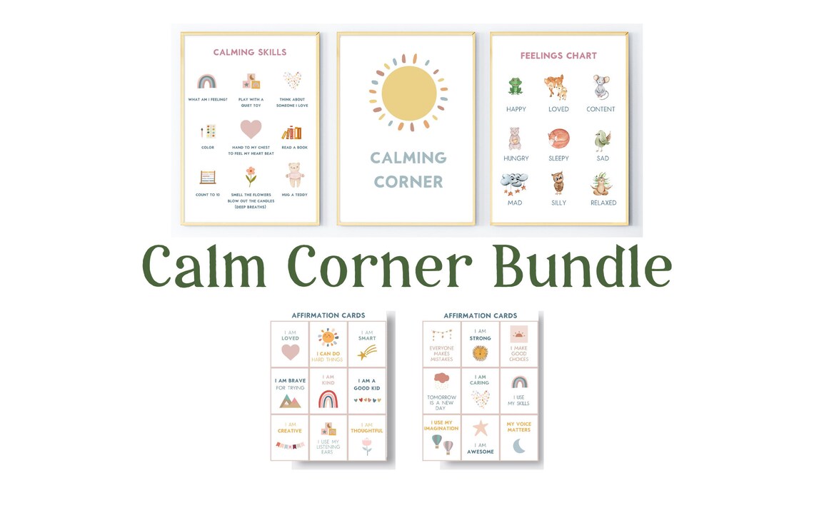 Calm Corner Bundle Feelings Chart Calming Corner Poster - Etsy