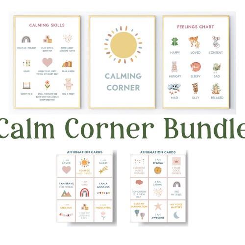 Calm Corner Bundle Feelings Chart Calming Corner Poster | Etsy