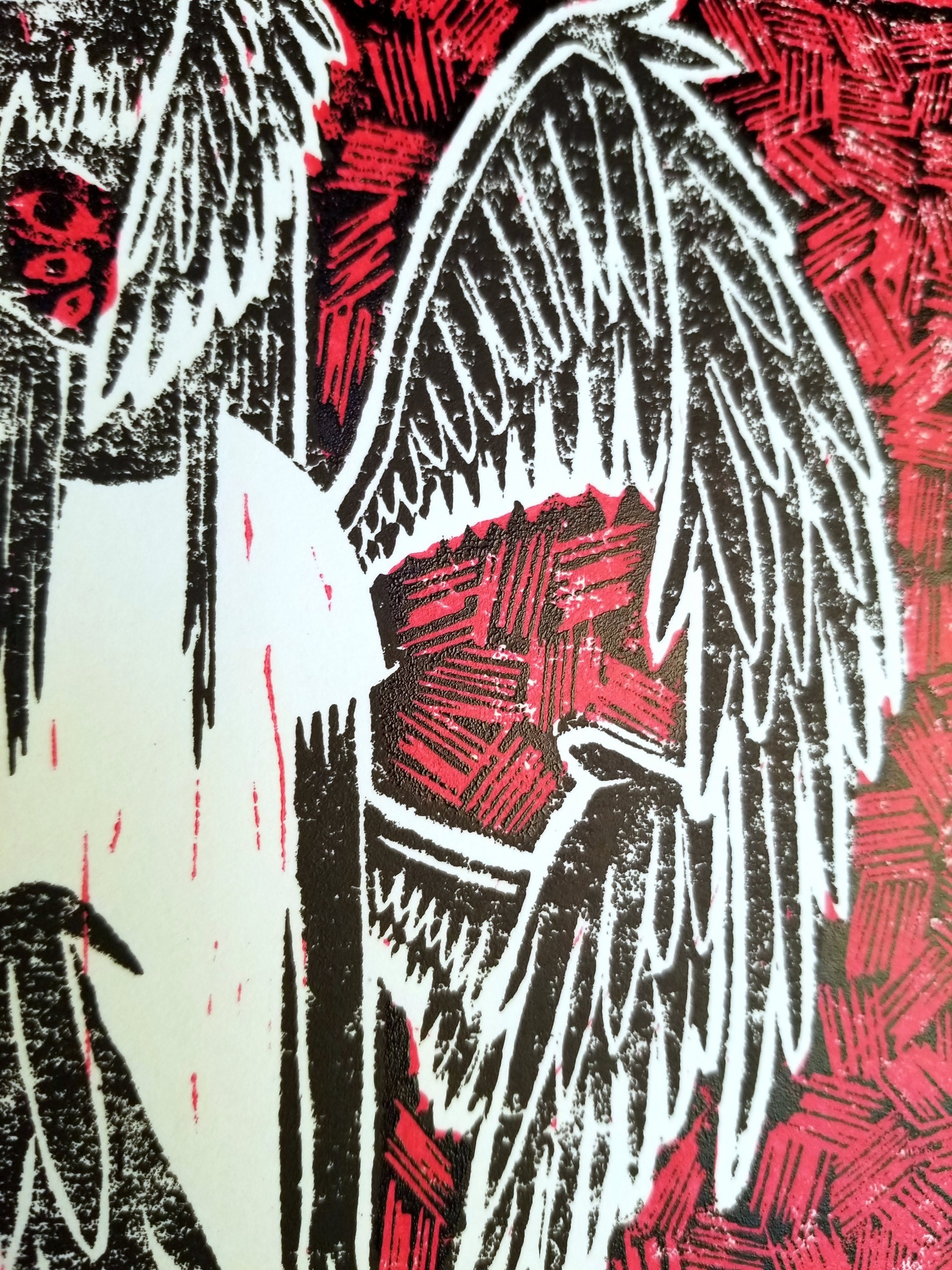 B-grade* Angel Wings Linocut Block Print 8.85"w X 11"h - Etsy