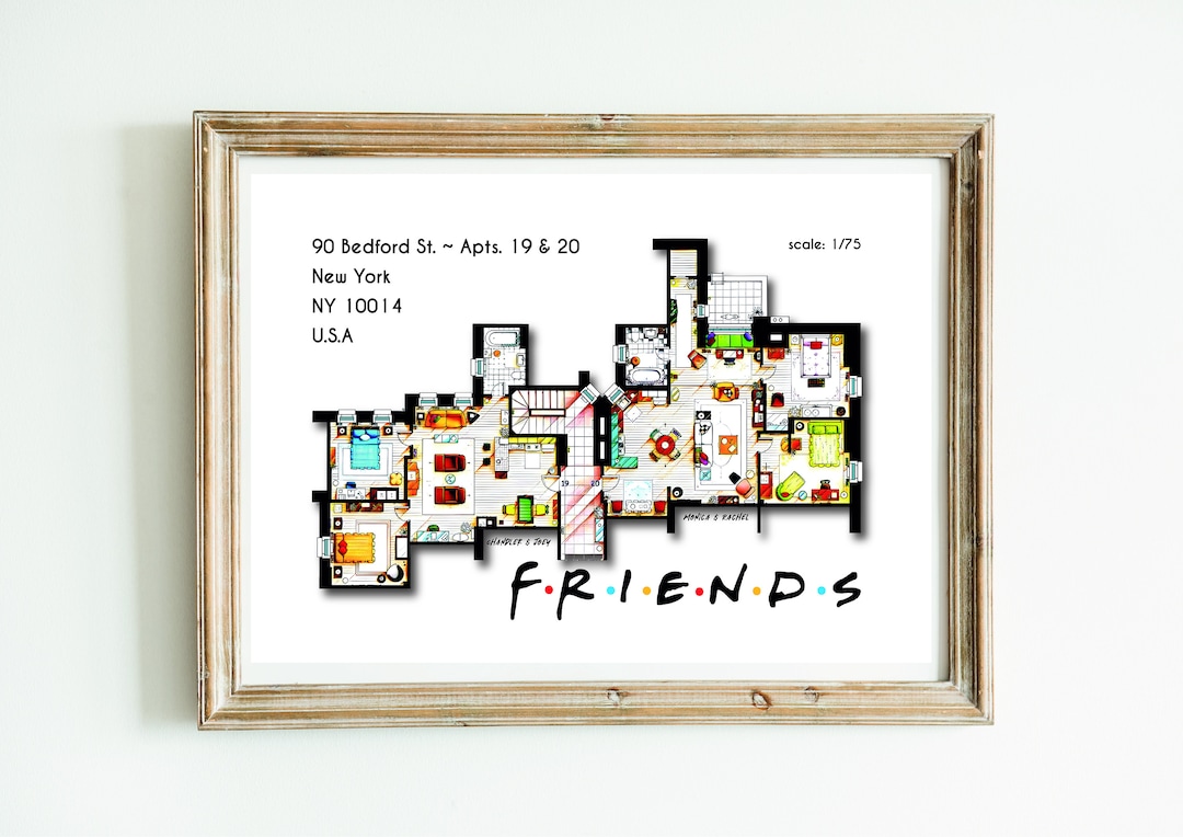 Friends Floor Plan Wall Art Unique High Quality - Friends Apartment ...