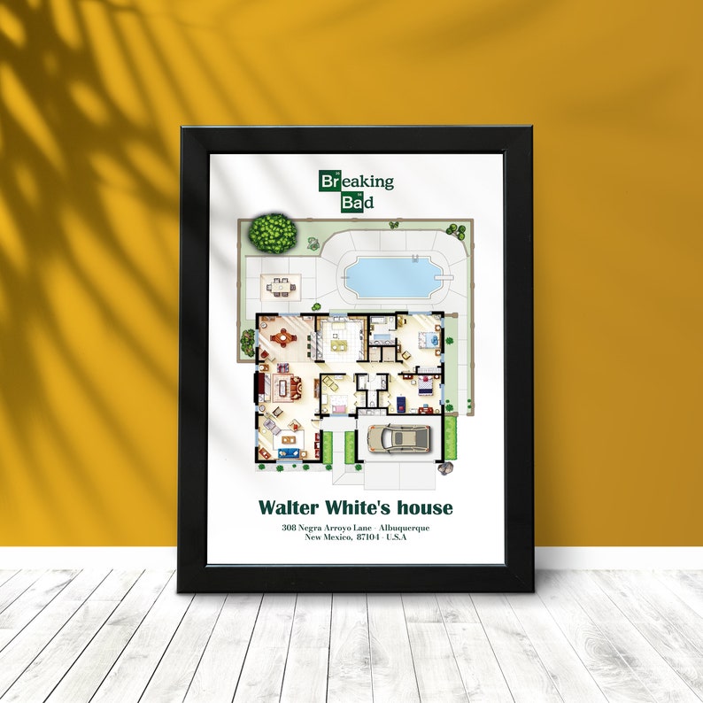 Breaking Bad Floor Plan Wall Art Unique High Quality - Walter White's ...