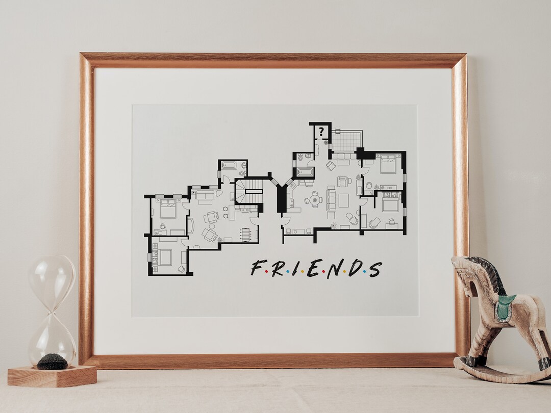 Friends Floor Plan Wall Art Friends Apartment Layout Digital Print - Etsy