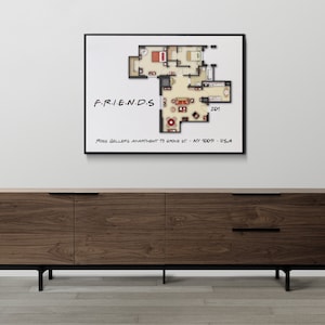 Friends Floor Plan Wall Art - Friends Apartment Layout Digital Print - Etsy