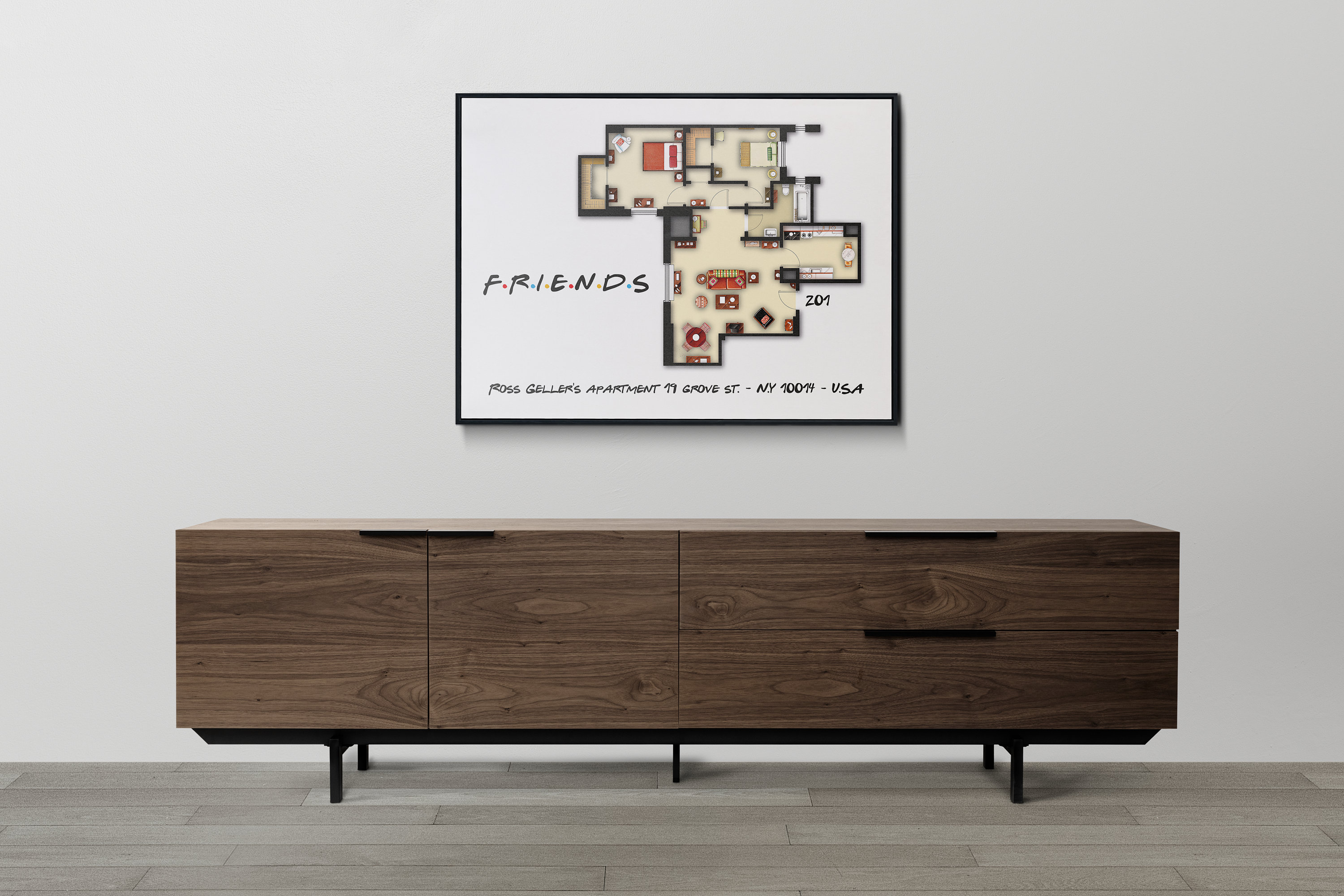 Friends Floor Plan Wall Art - Friends Apartment Layout Digital Print - Etsy