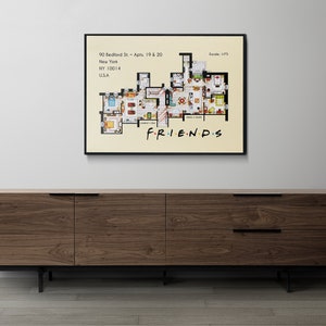 Friends Floor Plan Wall Art Unique High Quality Friends Apartment ...