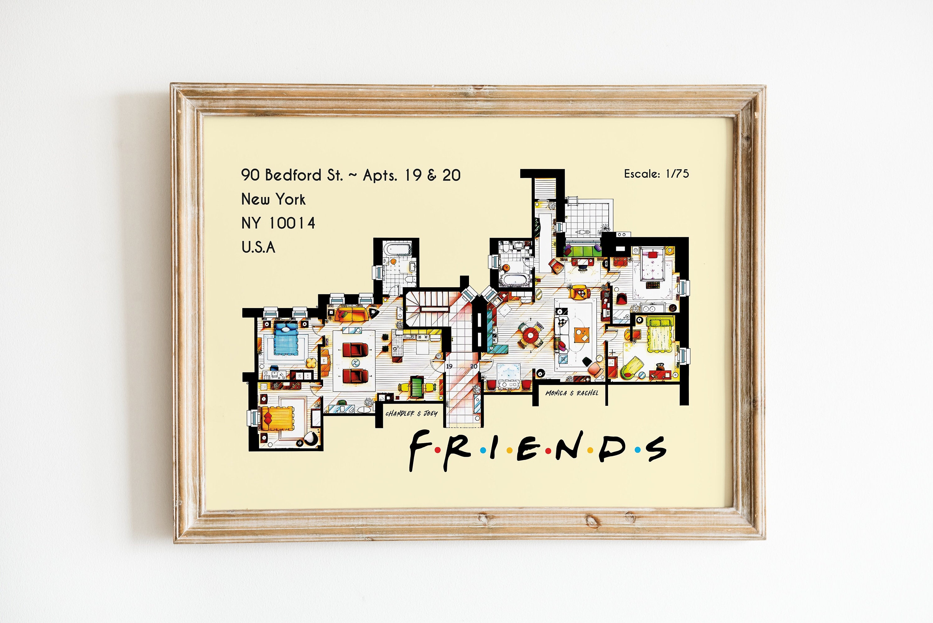 Friends Floor Plan Wall Art Unique High Quality Friends Apartment ...