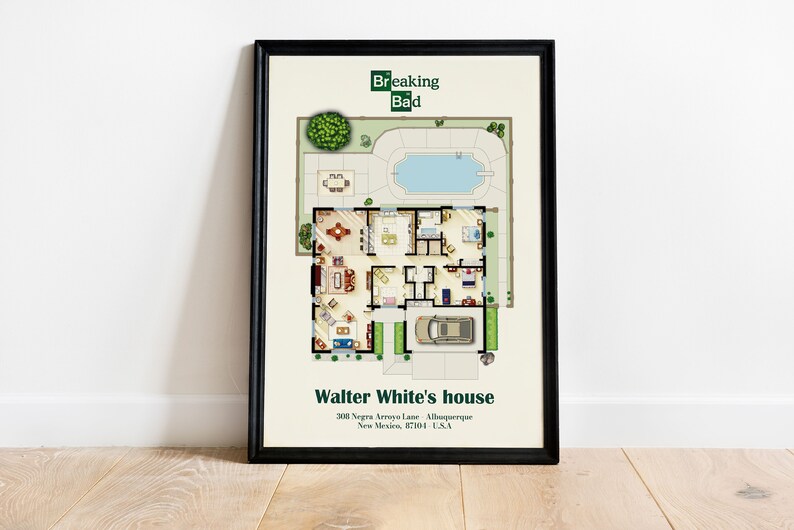 Breaking Bad Floor Plan Wall Art Unique High Quality - Walter White's ...