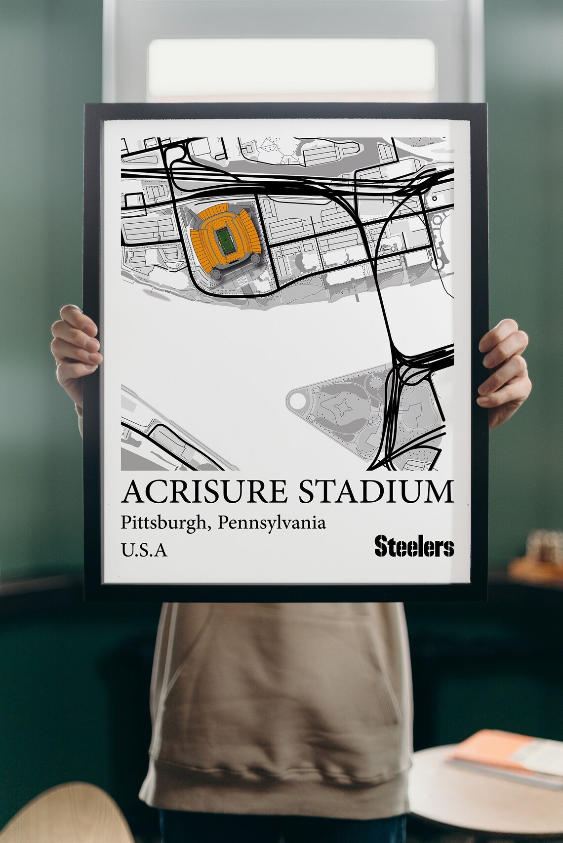 Heinz Field, Acrisure Stadium, Heinz Field Map, Stadium Print, Nfl ...