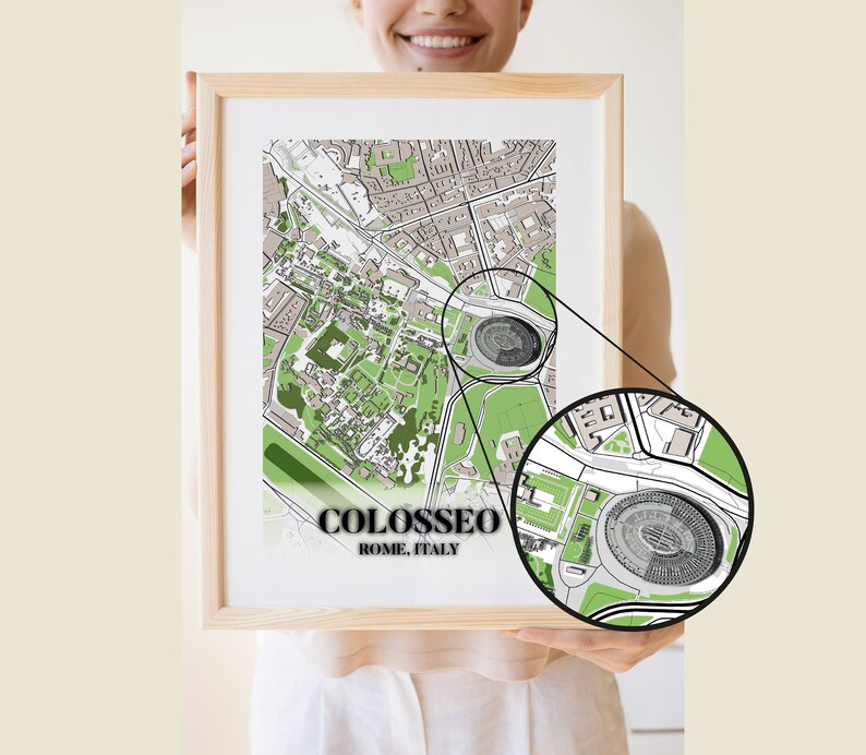 Colosseum Map Colosseo ROME Map Digital Art Map - Etsy