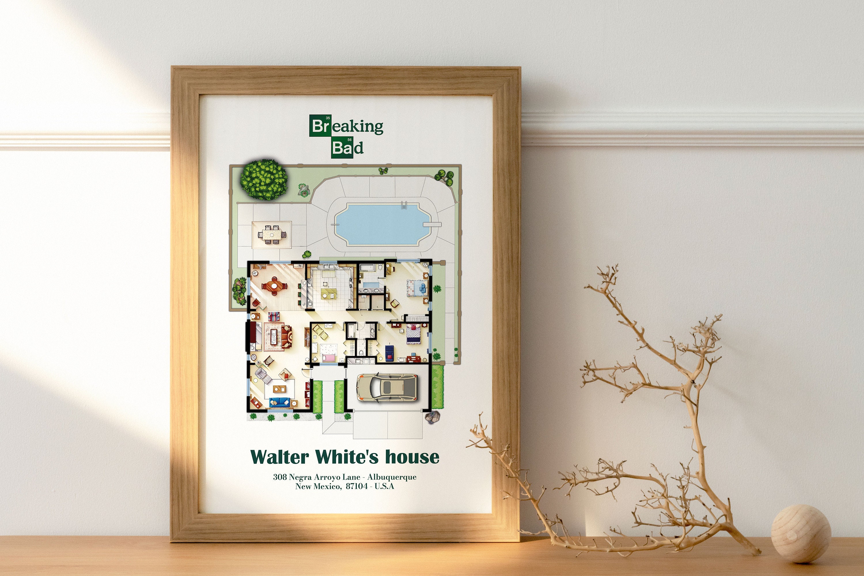 Breaking Bad Floor Plan Wall Art Unique High Quality - Walter White's ...