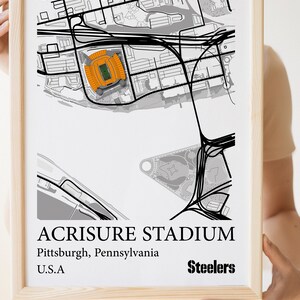 Heinz Field, Acrisure Stadium, Heinz Field Map, Stadium Print, Nfl ...