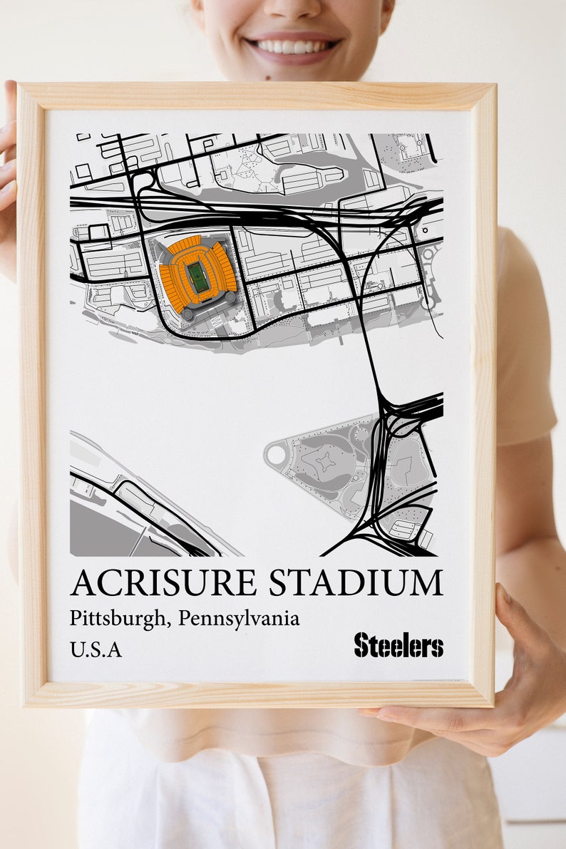 Heinz Field, Acrisure Stadium, Heinz Field Map, Stadium Print, Nfl ...