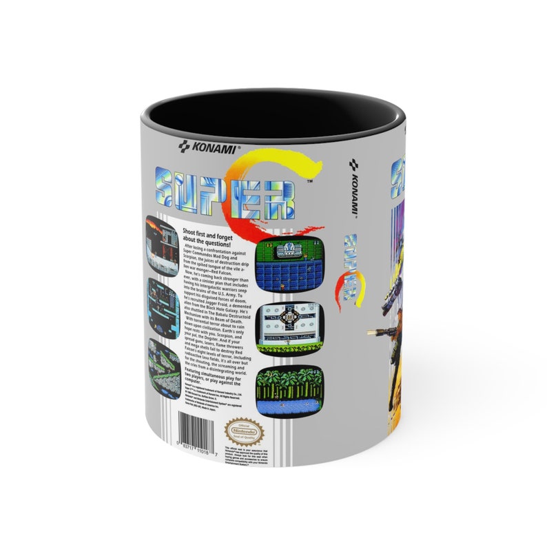 Super Contra Force NES 8 Bit Game Box Cover Famicom Accent Coffee Mug ...