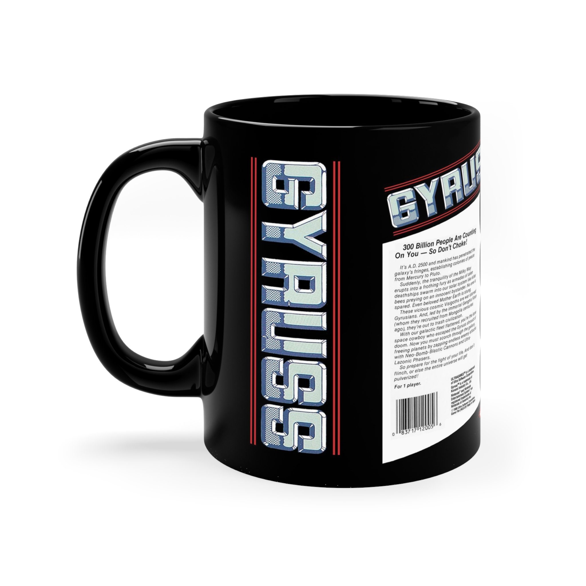 Gyruss NES 8 Bit Game Box Cover Famicom Accent Coffee Mug 11oz Black ...