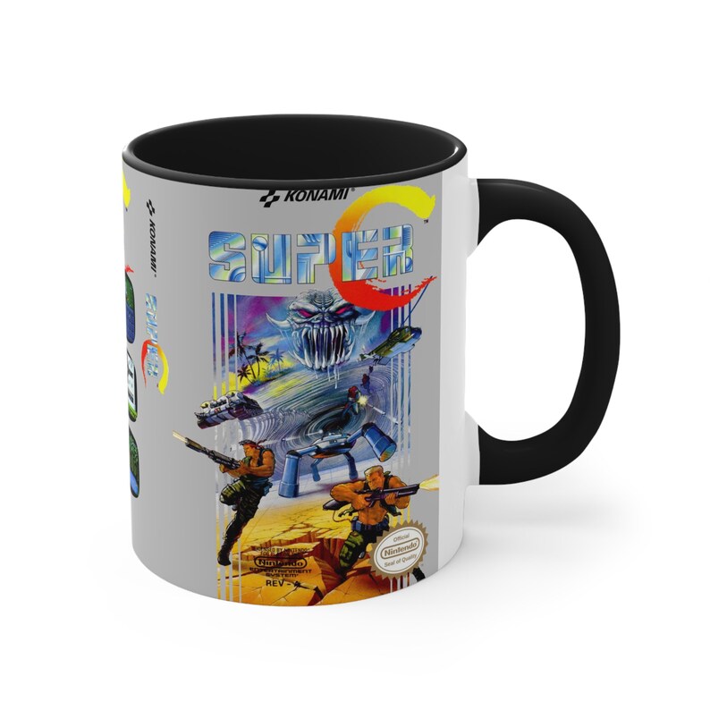 Super Contra Force NES 8 Bit Game Box Cover Famicom Accent Coffee Mug ...
