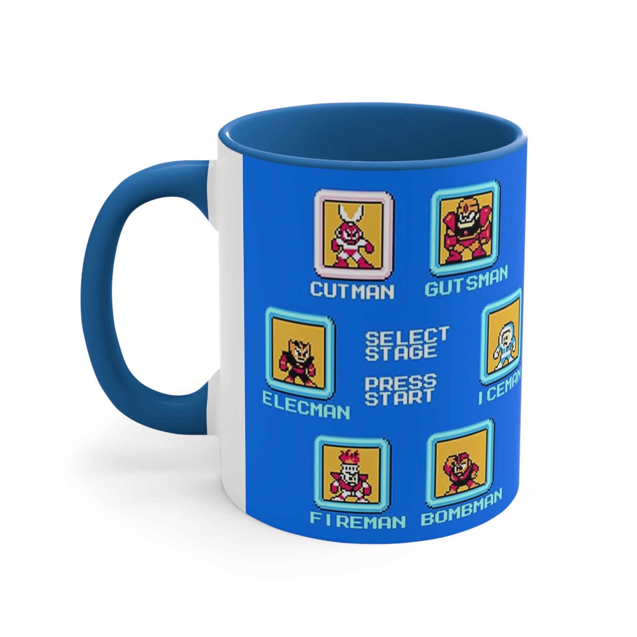 Rockman Megaman 1 NES 8 Bit Game Box Cover Famicom Accent Coffee Mug ...
