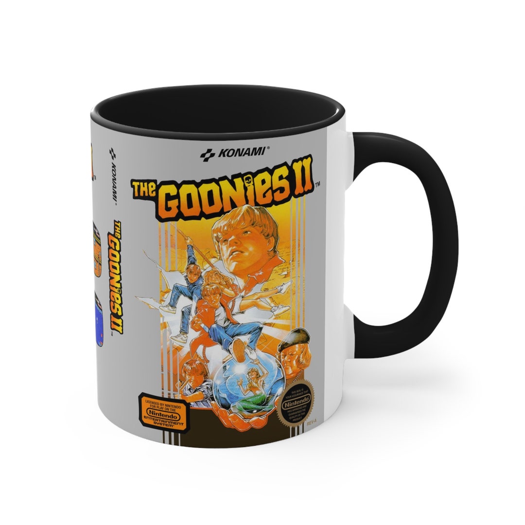 The Goonies 2 NES 8 Bit Game Box Cover Famicom Accent Coffee Mug, 11oz ...