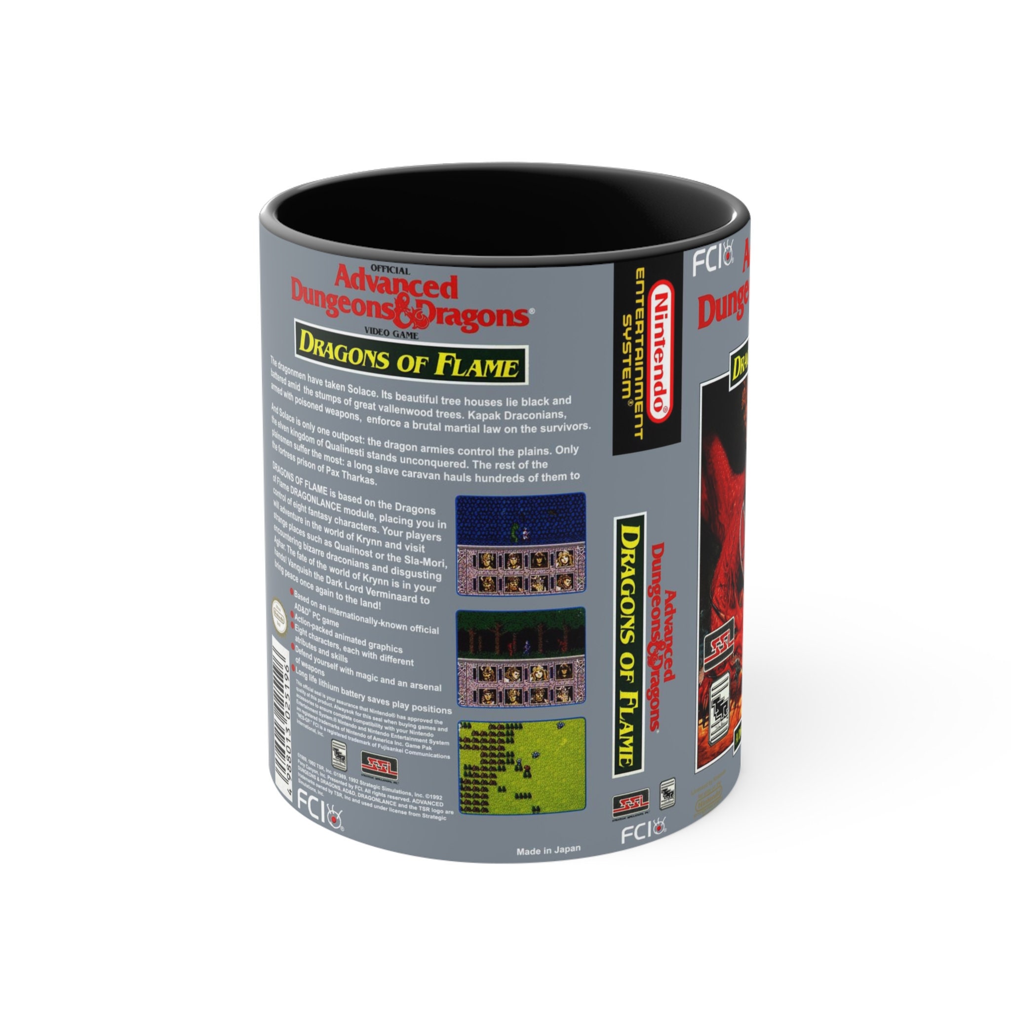 Adv Dungeons & Dragons Dragons of Flame NES 8 Bit Game Box Cover ...