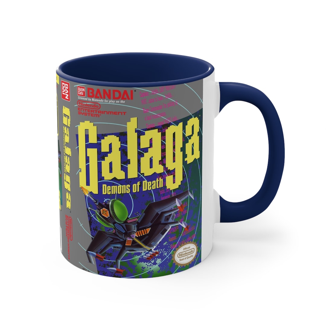 Galaga NES 8 Bit Game Box Cover Famicom Accent Coffee Mug, 11oz Navy - Etsy