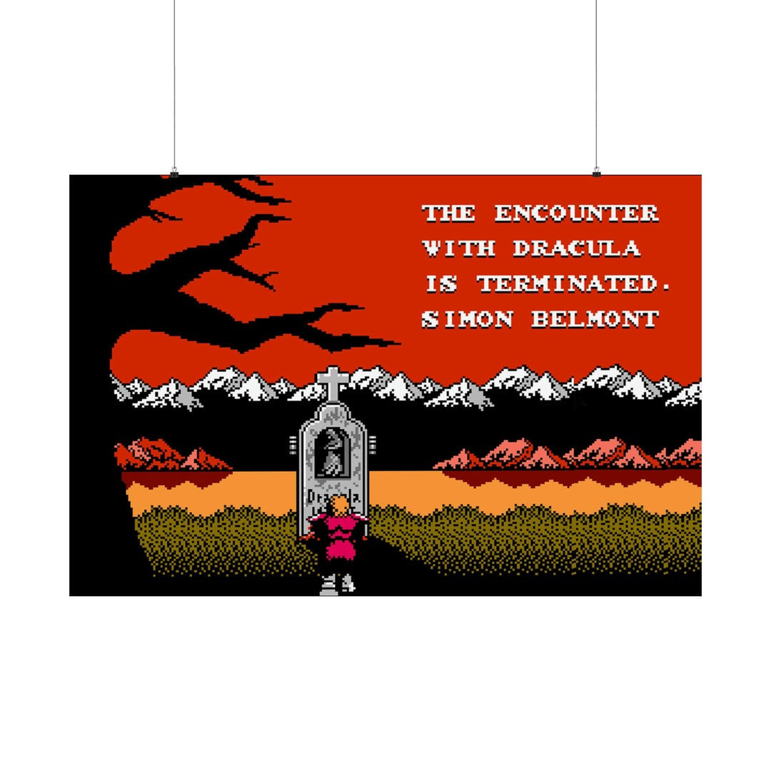 Castlevania 2 Simon's Quest End Screen NES 8 Bit Game Box Cover Famicom ...