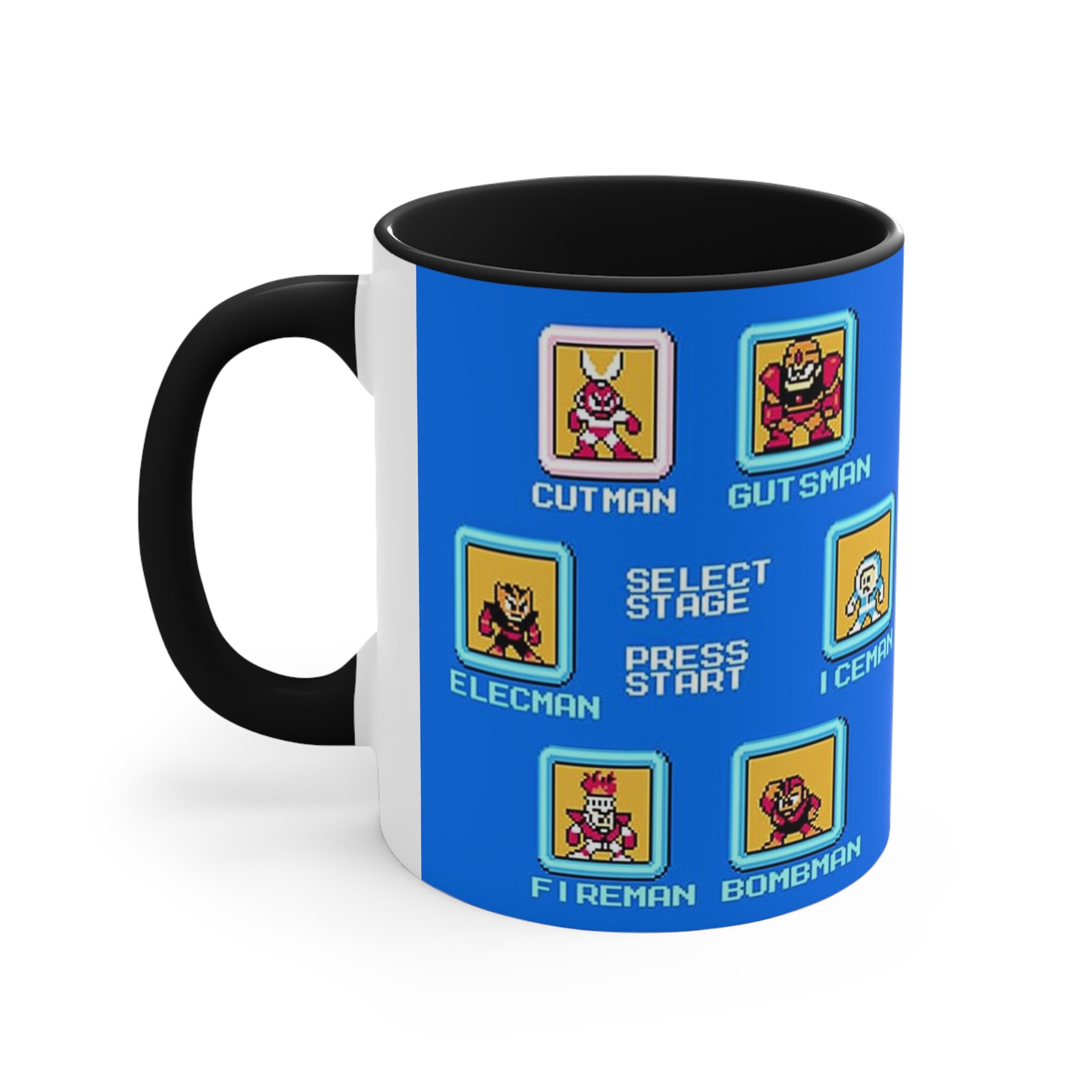 Rockman Megaman 1 NES 8 Bit Game Box Cover Famicom Accent Coffee Mug ...