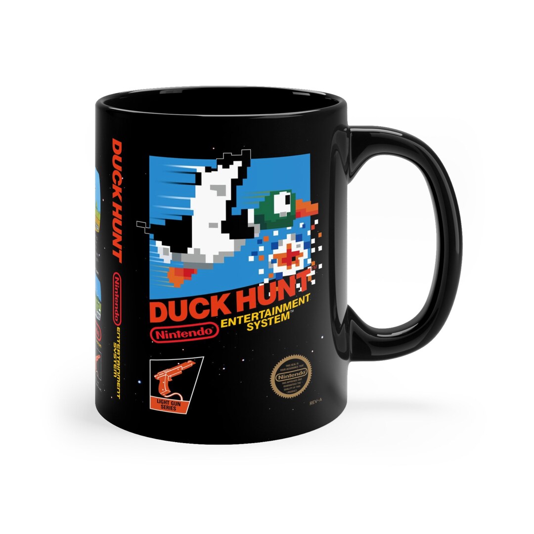 Duck Hunt NES 8 Bit Game Box Cover Famicom Accent Coffee Mug 11oz Black ...