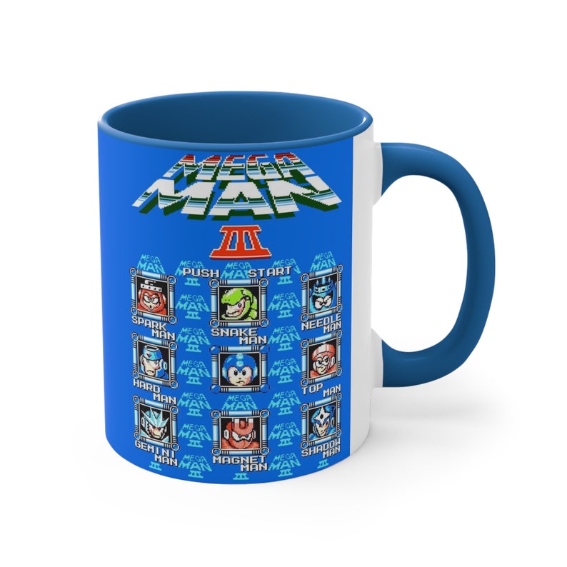 Megaman 3 Boss Screen NES 8 Bit Game Box Cover Famicom Accent Coffee ...
