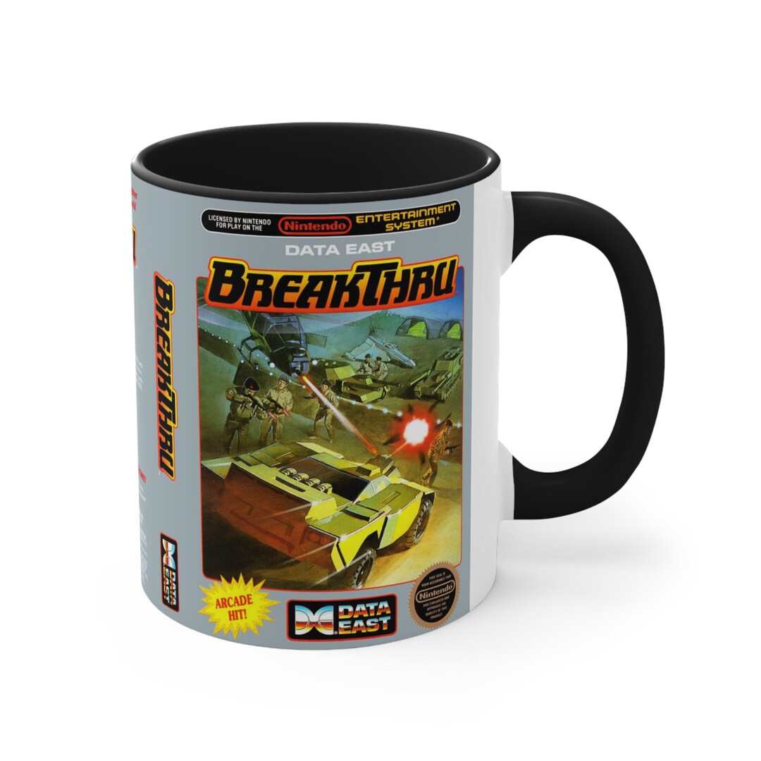 Breakthru NES 8 Bit Game Box Cover Famicom Accent Coffee Mug, 11 Oz - Etsy