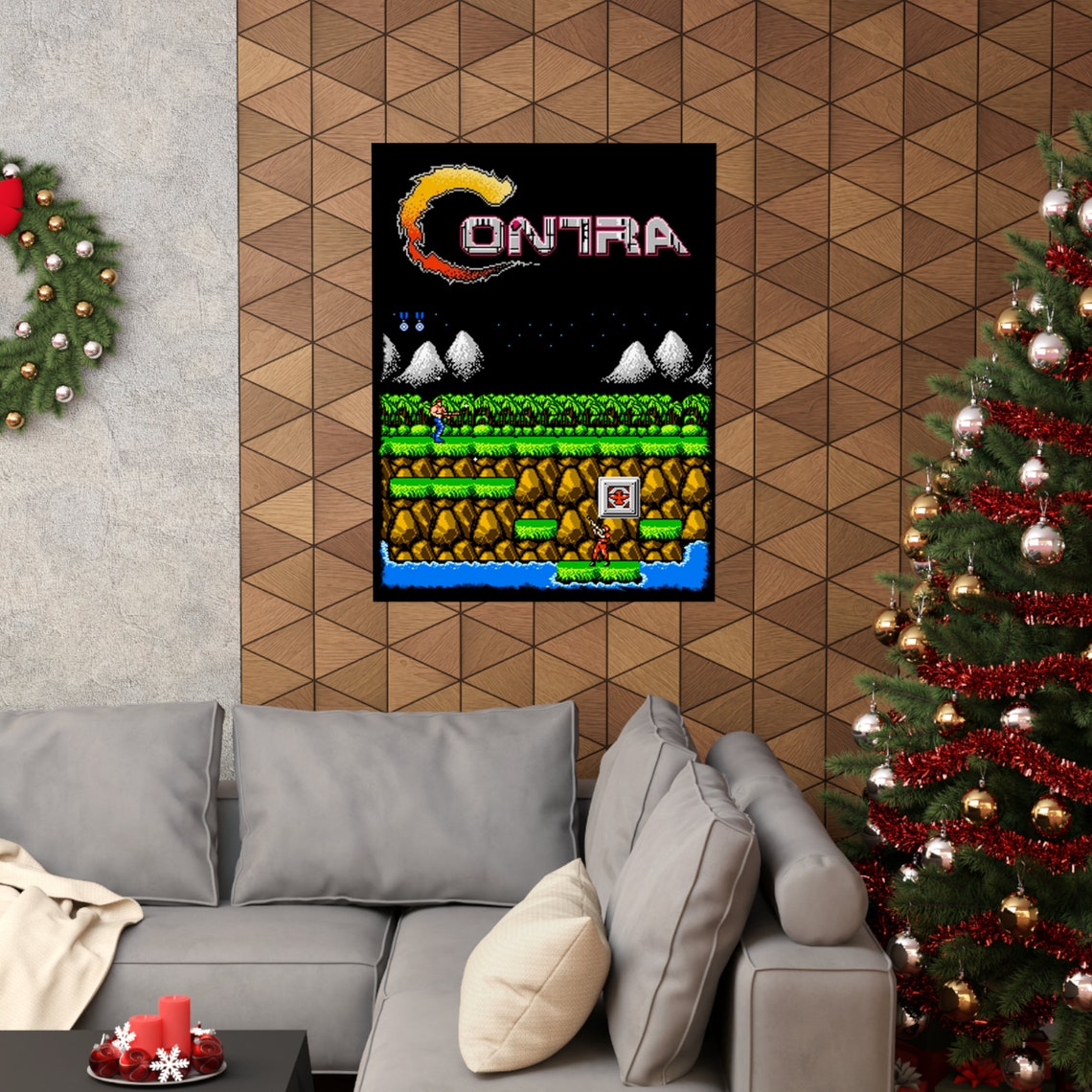 Contra Stage 1 Jungle NES 8 Bit Game Box Cover Famicom Matte Vertical ...