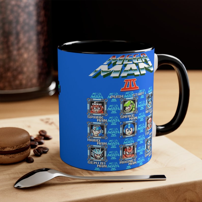 Megaman 3 Boss Screen NES 8 Bit Game Box Cover Famicom Accent Coffee ...