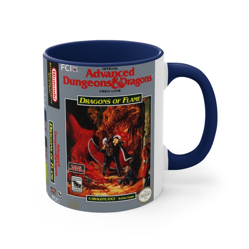 Adv Dungeons & Dragons Dragons of Flame NES 8 Bit Game Box Cover ...