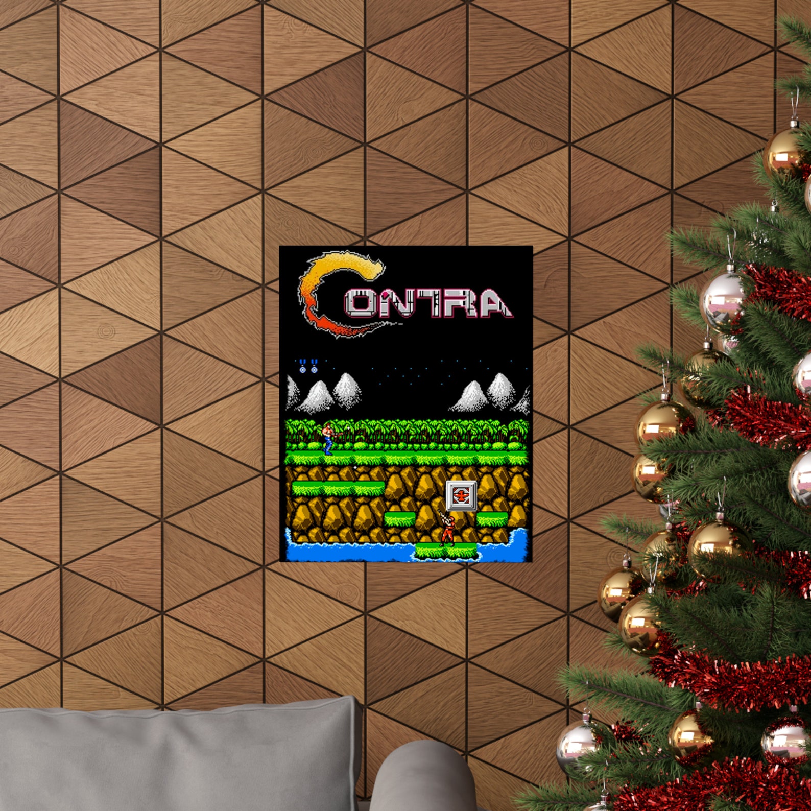 Contra Stage 1 Jungle NES 8 Bit Game Box Cover Famicom Matte Vertical ...