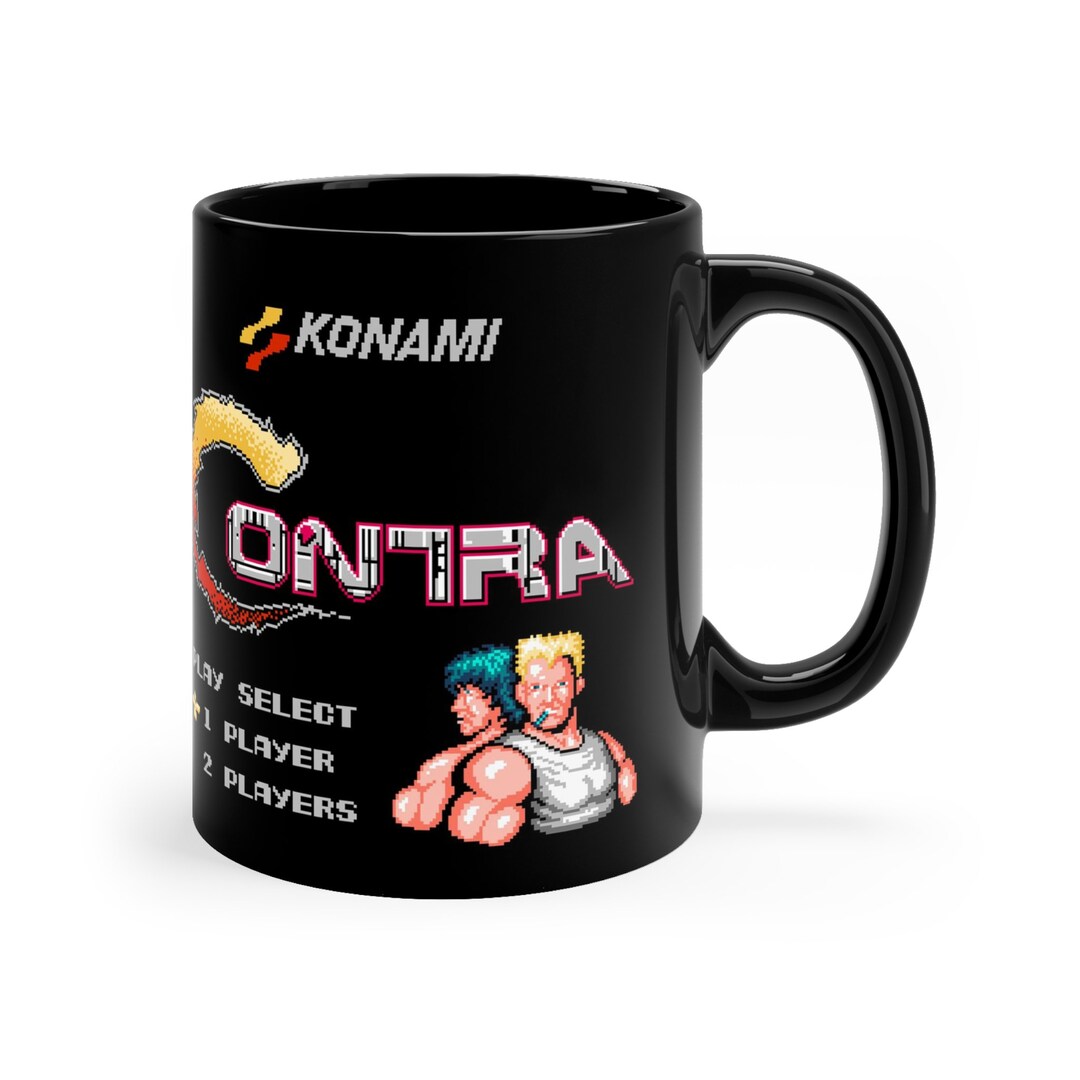 Contra Start Screen NES 8 Bit Game Box Cover Famicom Accent Coffee Mug ...